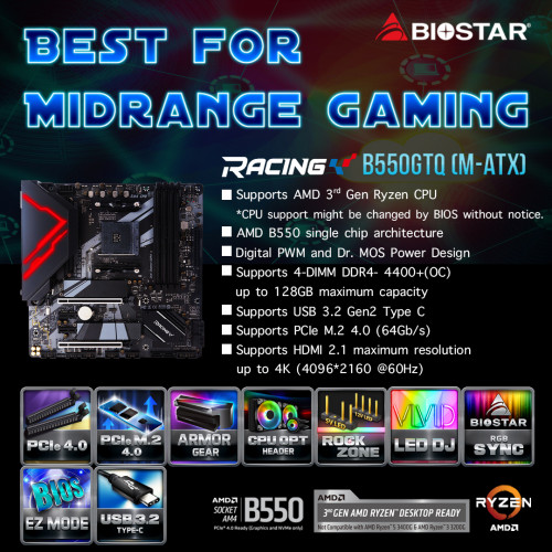 BIOSTAR MARKETING CLOUD -BIOSTAR, B550, RACING, RACINGB550GTQ, AMD ...