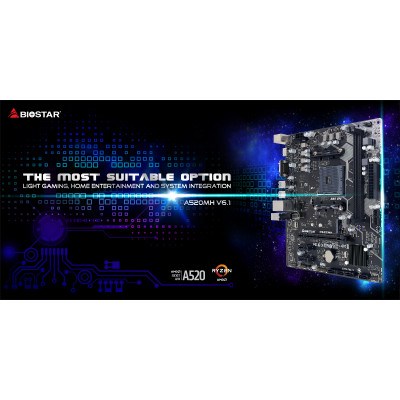 BIOSTAR MARKETING CLOUD -BIOSTAR, A520, A520MH, AMD, Ryzen, Motherboard, MB
